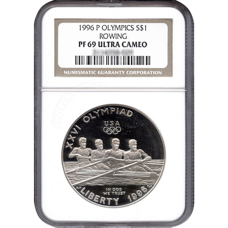 1996 P Olympic Rowing Silver $1 PF69 UC NGC | SilverTowne